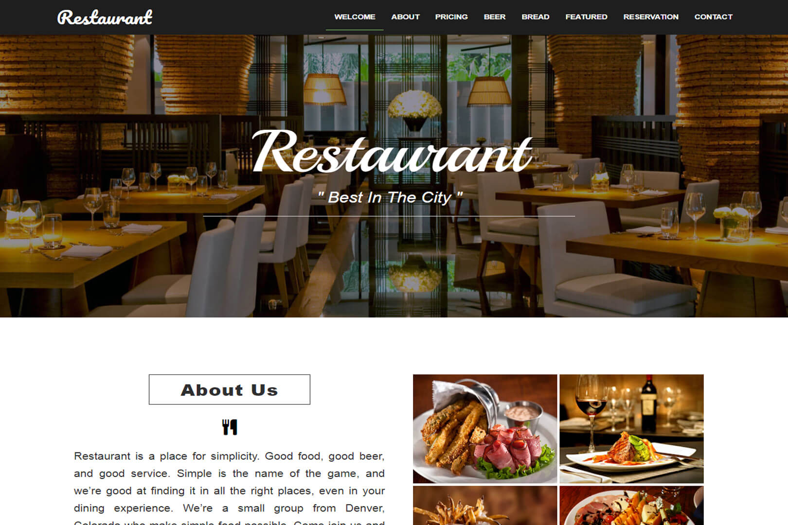 Elegant Restaurant Website Template Free Download Elegant Restaurant Website Template Free Download